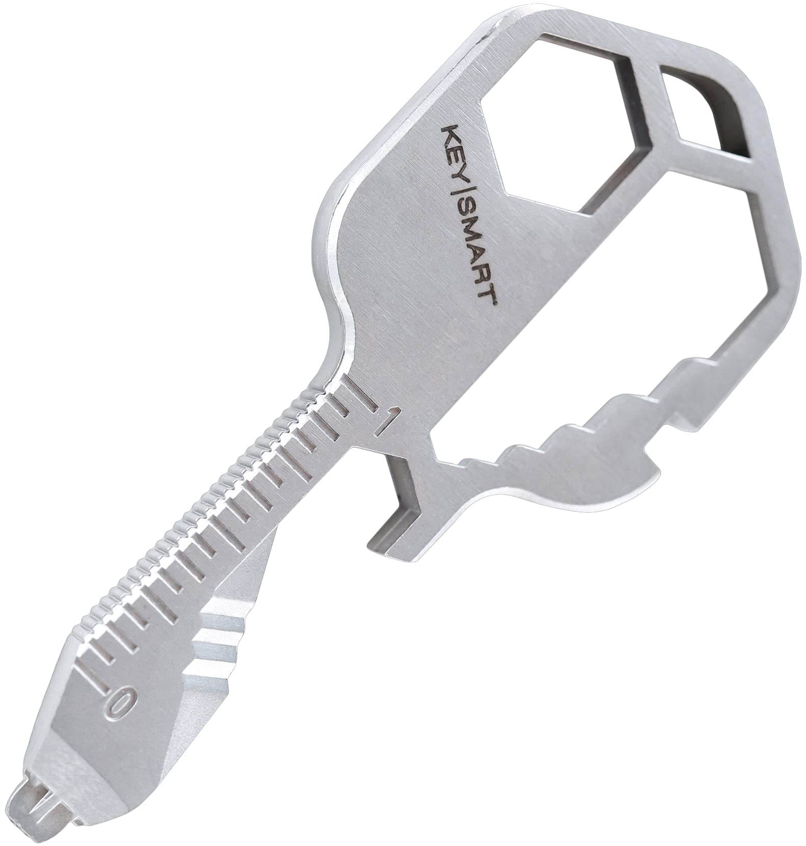 KeySmart Keychain Multitool - Bottle Opener Keychain TSA Approved, 16-in-1 Multifunction Key Shaped Pocket Multi-Tool, Keychain for Men Gift - AllTul Ghost