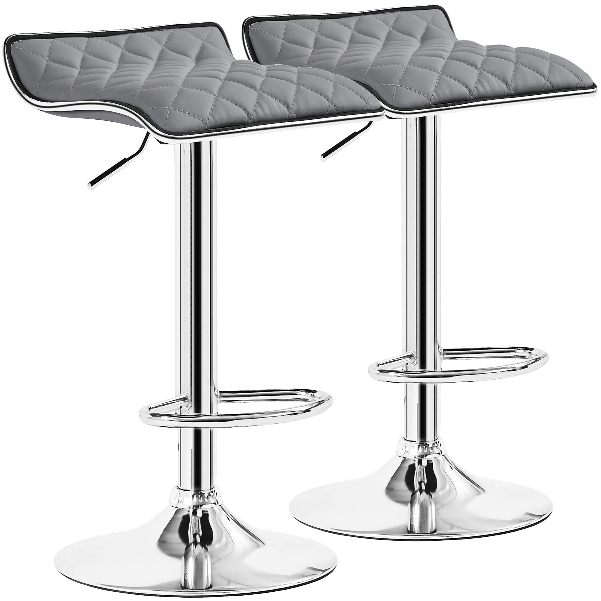 VECELO Adjustable Bar Stools Set of 2, Bar Height Stools for Kitchen Counter