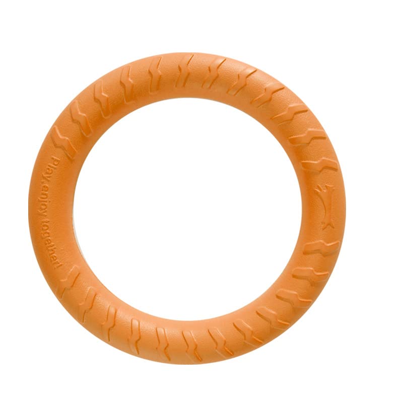 New Dog Toy Flying Ring,Throwing Tug of War Interactive Dog Toys for Small Medium Large Breed,Waterproof and Flexible for Aggressive Chewers (Orange Large)