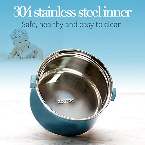 SANQIAHOME 2 Tier Stackable Stainless Steel Lunch Box Sealed(green, 2 layers)