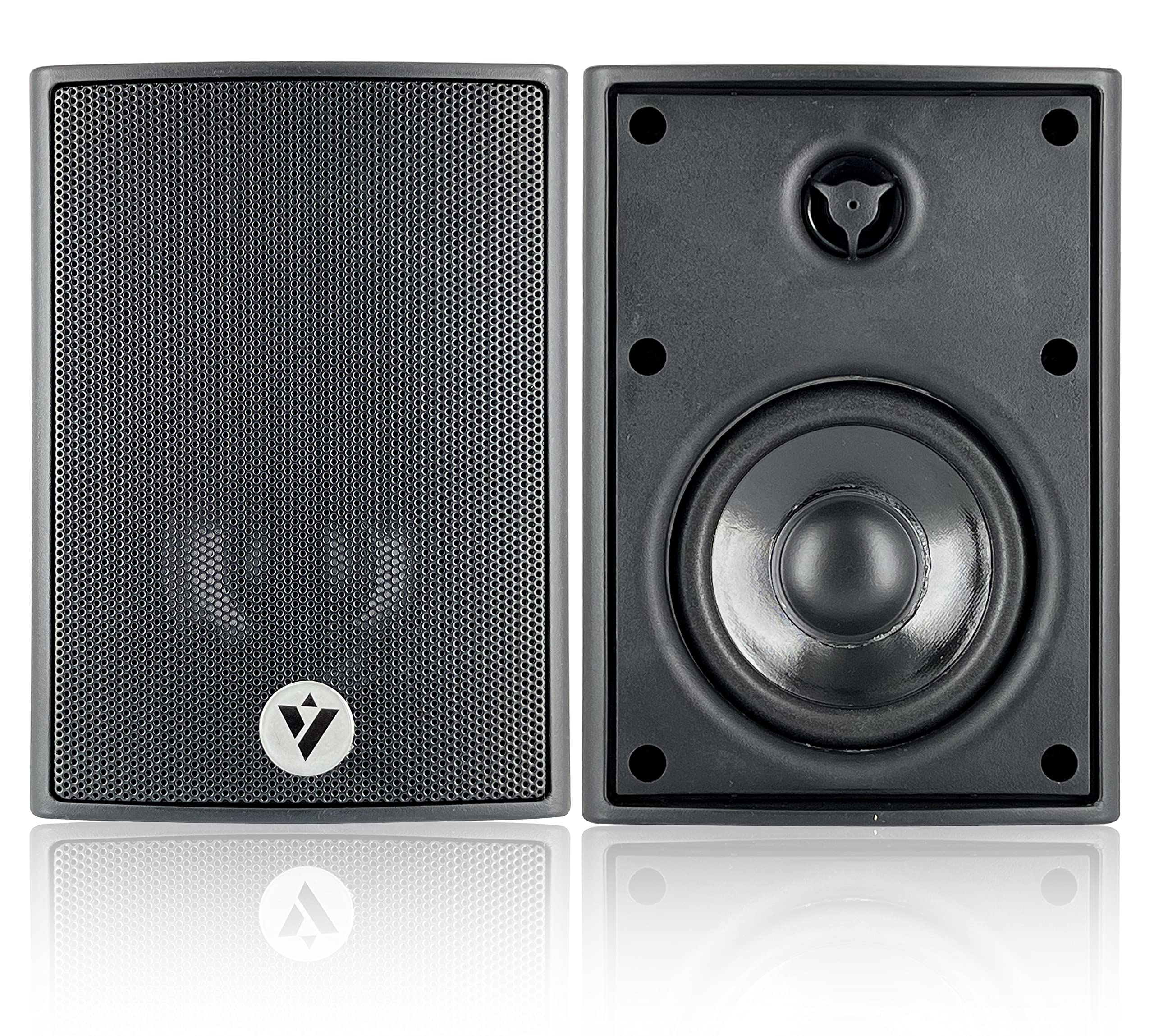 VOYZ 2-Way Wall Mounted Speakers for Indoor and Outdoor Fun - High Performance 100-Watt Loudspeakers with 4" Polypropylene Cone Woofer for Sleek Sound - Ideal Wired Speakers for Outdoor & Home Theater