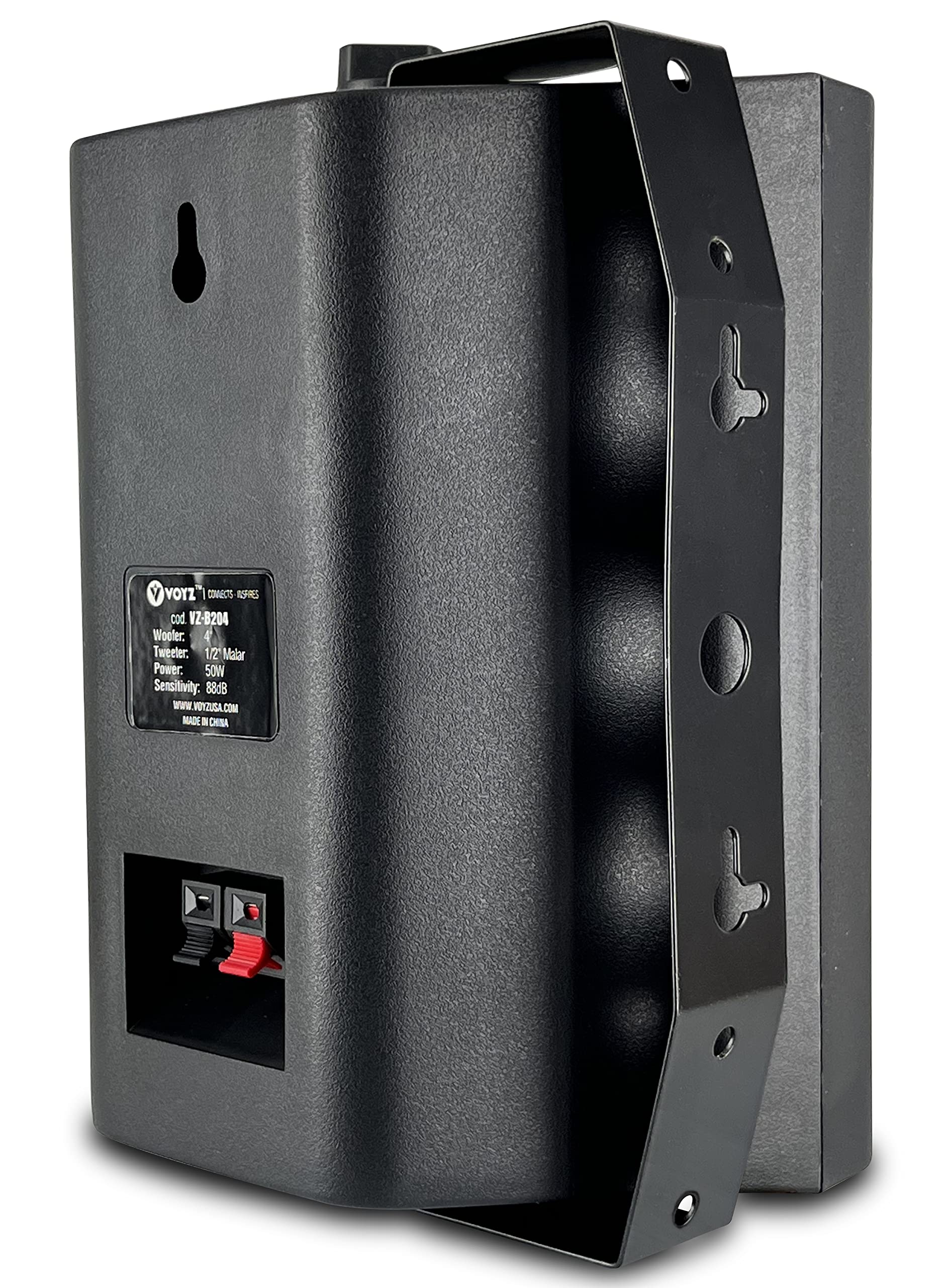 VOYZ 2-Way Wall Mounted Speakers for Indoor and Outdoor Fun - High Performance 100-Watt Loudspeakers with 4" Polypropylene Cone Woofer for Sleek Sound - Ideal Wired Speakers for Outdoor & Home Theater