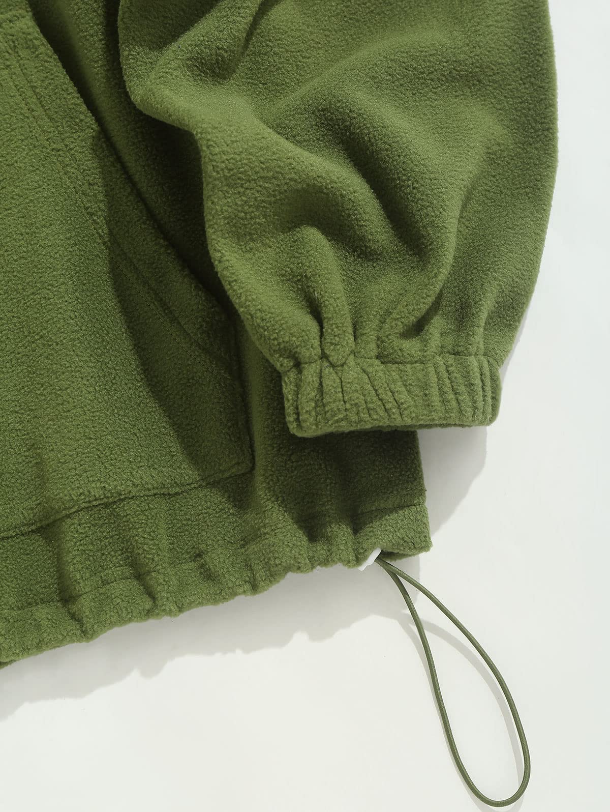ZAFUL Men's Fluffy Polar Fleece Sweatshirt NEW YORK Embroidery Colorblock Half Zip Unisex Hoodie Deep Green M