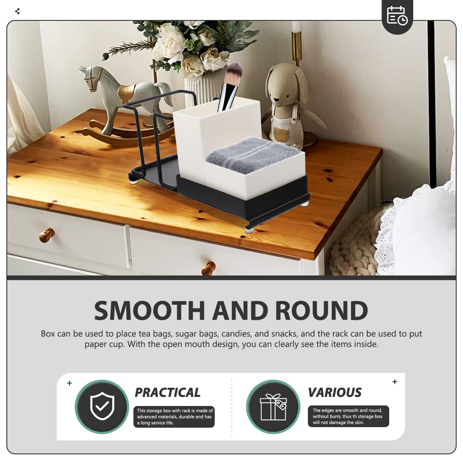Makeup Organizer Storage Holder Coffee Station Supplies Coffee Organizer Cotton Swab Container Coffee Cup Organizer Paper Cup Holder Countertop Organizer Paper Cup Organizer