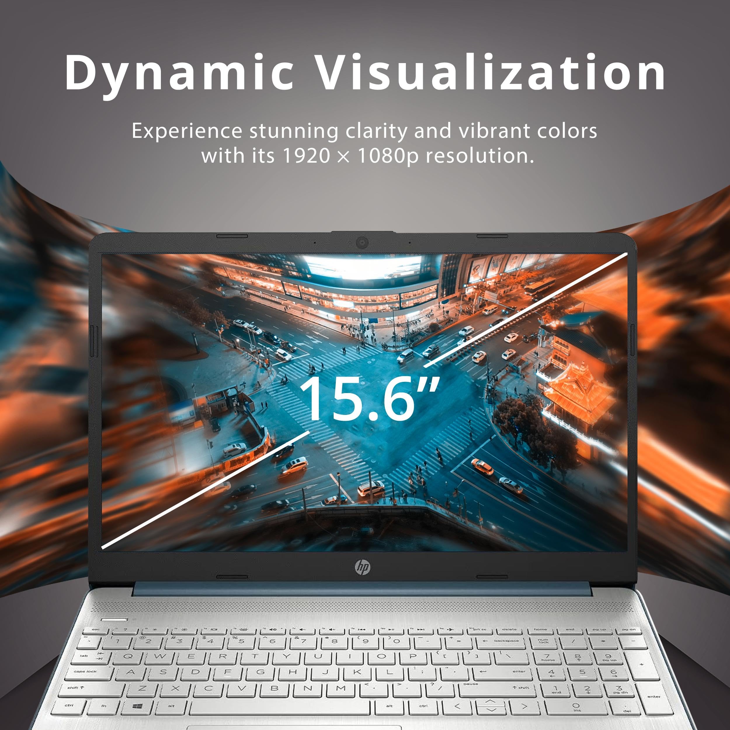 HP 15.6" FHD Laptop, AMD Ryzen 5-5500U Processor, AMD Radeon Graphics, 8GB RAM, 256GB PCIe SSD, HD Webcam, Bluetooth, Wi-fi, Win 11, Blue, 32GB Hotface USB Card