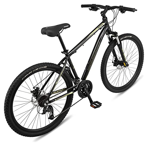 Mongoose Montana Sport Men and Women Mountain Bike, 21-Speed Drivetrain with Trigger Shifters, 27.5-Inch Wheels, 17-Inch Medium Frame, Black
