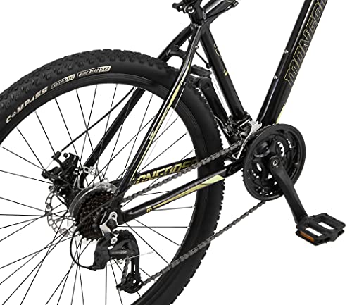 Mongoose Montana Sport Men and Women Mountain Bike, 21-Speed Drivetrain with Trigger Shifters, 27.5-Inch Wheels, 17-Inch Medium Frame, Black