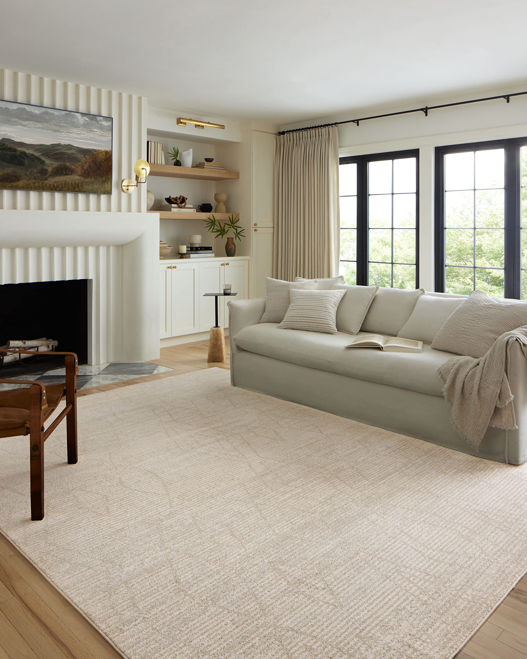 Loloi II Kamala Collection KAM-03 Natural/Mist 2'-7" x 12'-0" Runner Rug