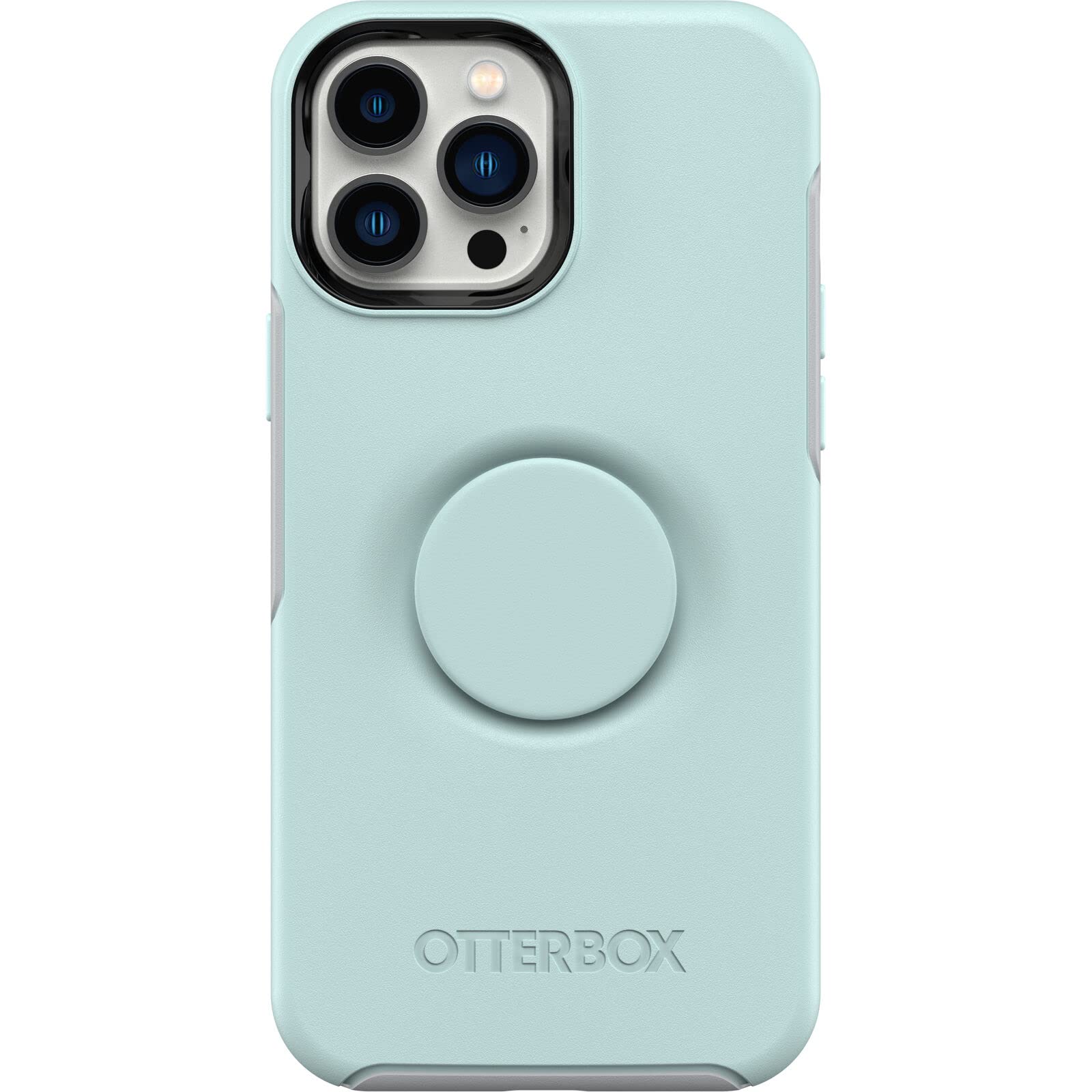 OtterBox + Pop Symmetry Series Case for iPhone 13 Pro Max & iPhone 12 Pro Max (Only) - Non-Retail Packaging - Tranquil Waters (Light Teal/Grey)