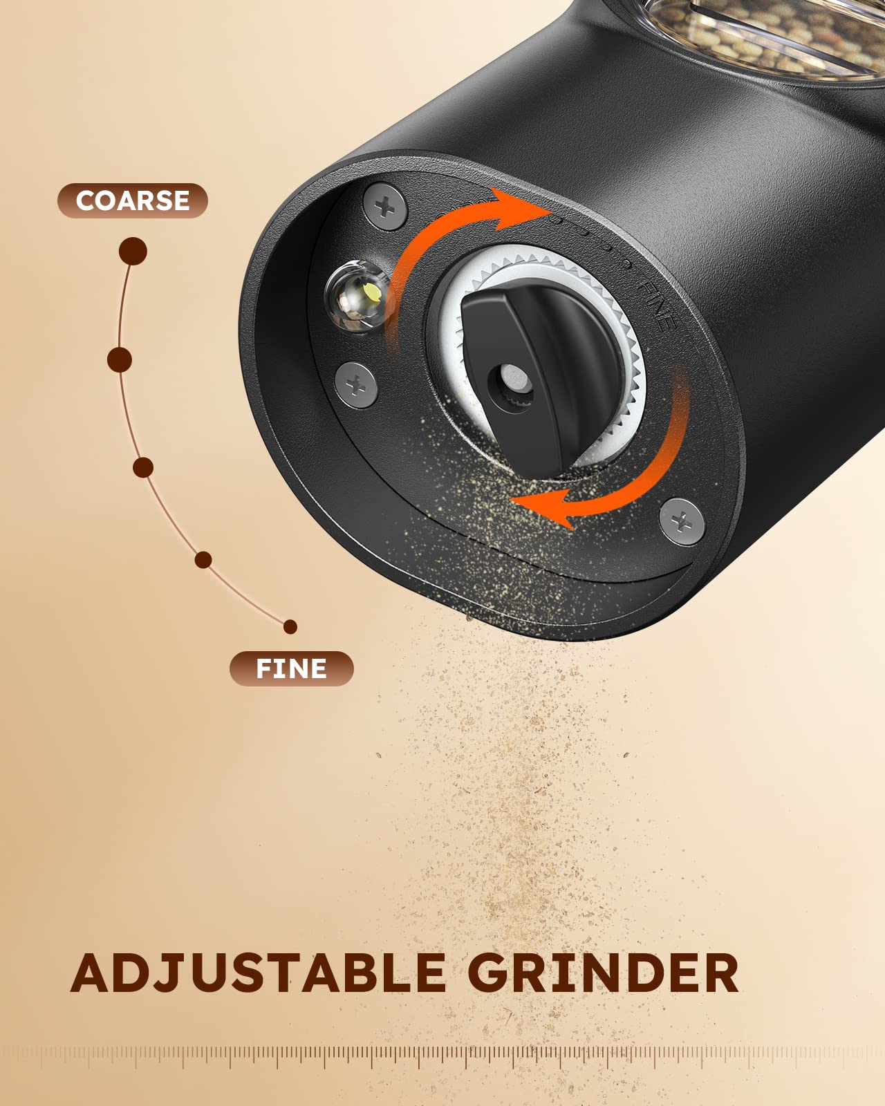 Sangcon Electric Salt and Pepper Grinder Set, Automatic Pepper Mills with LED Light, Battery Powered Salt and Pepper Shakers with Stand, Adjustable Coarseness, One-Handed Operation, Stainless Steel