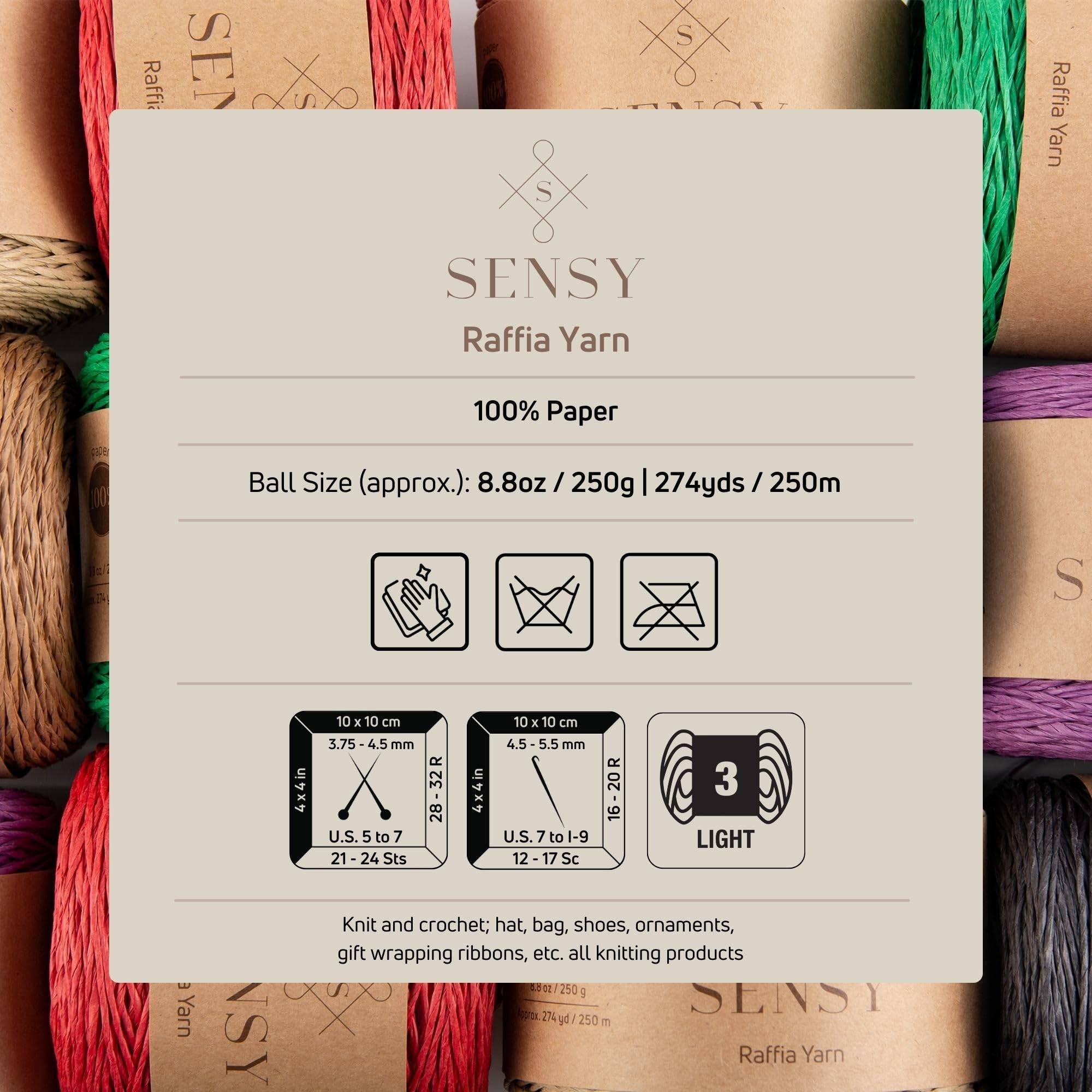 Sensy Premium 274 Yards Raffia Yarn (Latte)