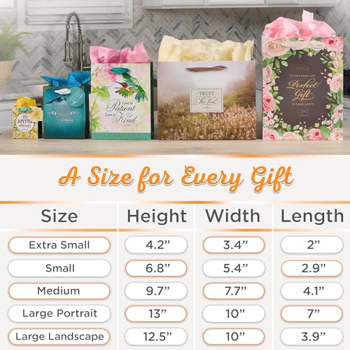 Christian Art Gifts Medium Portrait Scripture Gift Bag, Tag & Wrapping Tissue Paper Set for Men: Man of God, Matted, Satin Handles, Black/Brown/Silver
