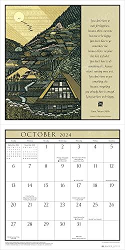Now and Zen 2024 Wall Calendar: Contemporary Japanese Prints by Ray Morimura | 12" x 24" Open | Amber Lotus Publishing