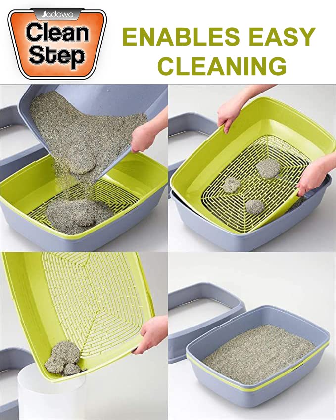 Jadawa Clean Step All Natural Cat Litter, Maximum Clumping Litter, 99.5% Dust Free (9.3 lb, Extreme-Activated Carbon)