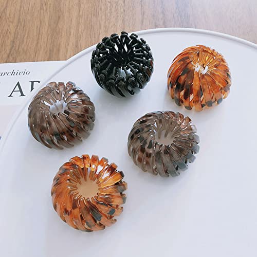 Pureadee 7PCS Bird Nest Magic Hair Clip, Hair Holder - Includes 7 Pastel Plastic Resin Material, Geometric Design, Anti-Skid, Compatible with Thin Hair for Special Occasions