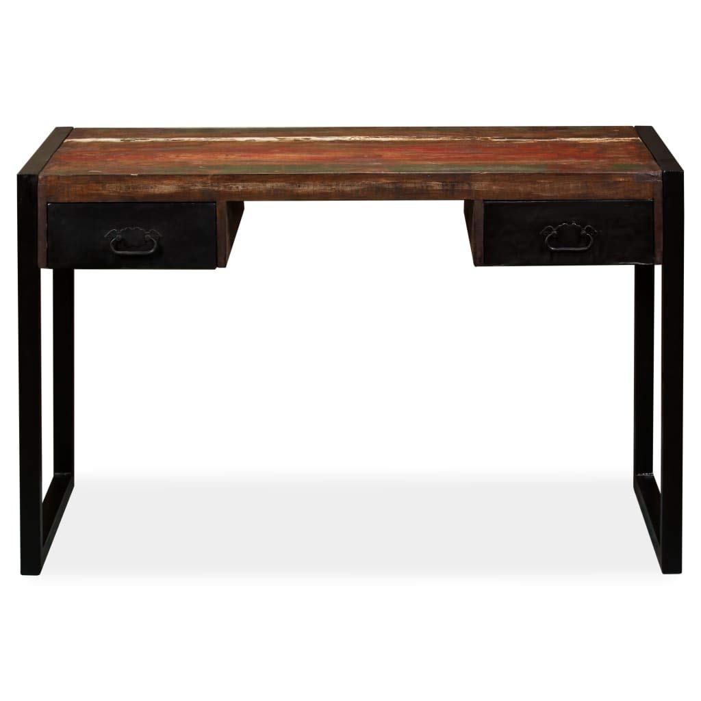 YUHI-HQYD Desk with 2 Drawers,Laptop Table,Writing Desk with Drawers,Home Office Desks,Secretary Desk,Perect for Office or Home Study,Easy to Assemble, Solid Reclaimed Wood 47.2"x19.7"x29.9"