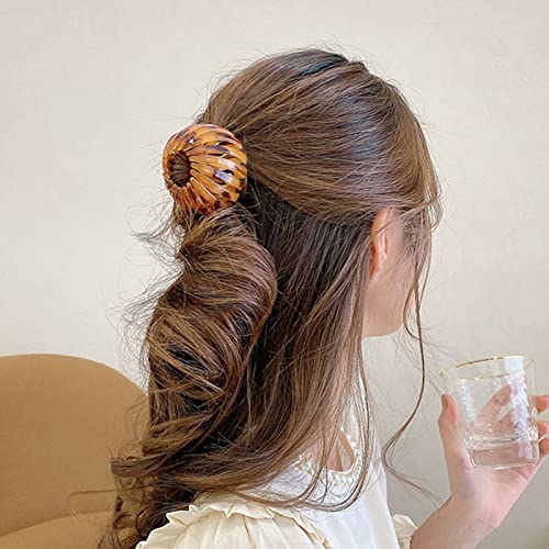 Pureadee 7PCS Bird Nest Magic Hair Clip, Hair Holder - Includes 7 Pastel Plastic Resin Material, Geometric Design, Anti-Skid, Compatible with Thin Hair for Special Occasions