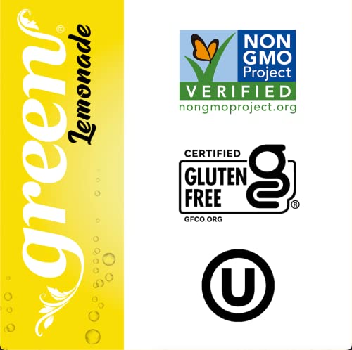 Green Lemonade - No added Sugar, 6% Real Lemon Juice, 10 Calories per can, Naturally Sweetened with 100% Stevia Leaf Extract, Carbonated Soda, 12 Fl Oz each can - Pack of 12