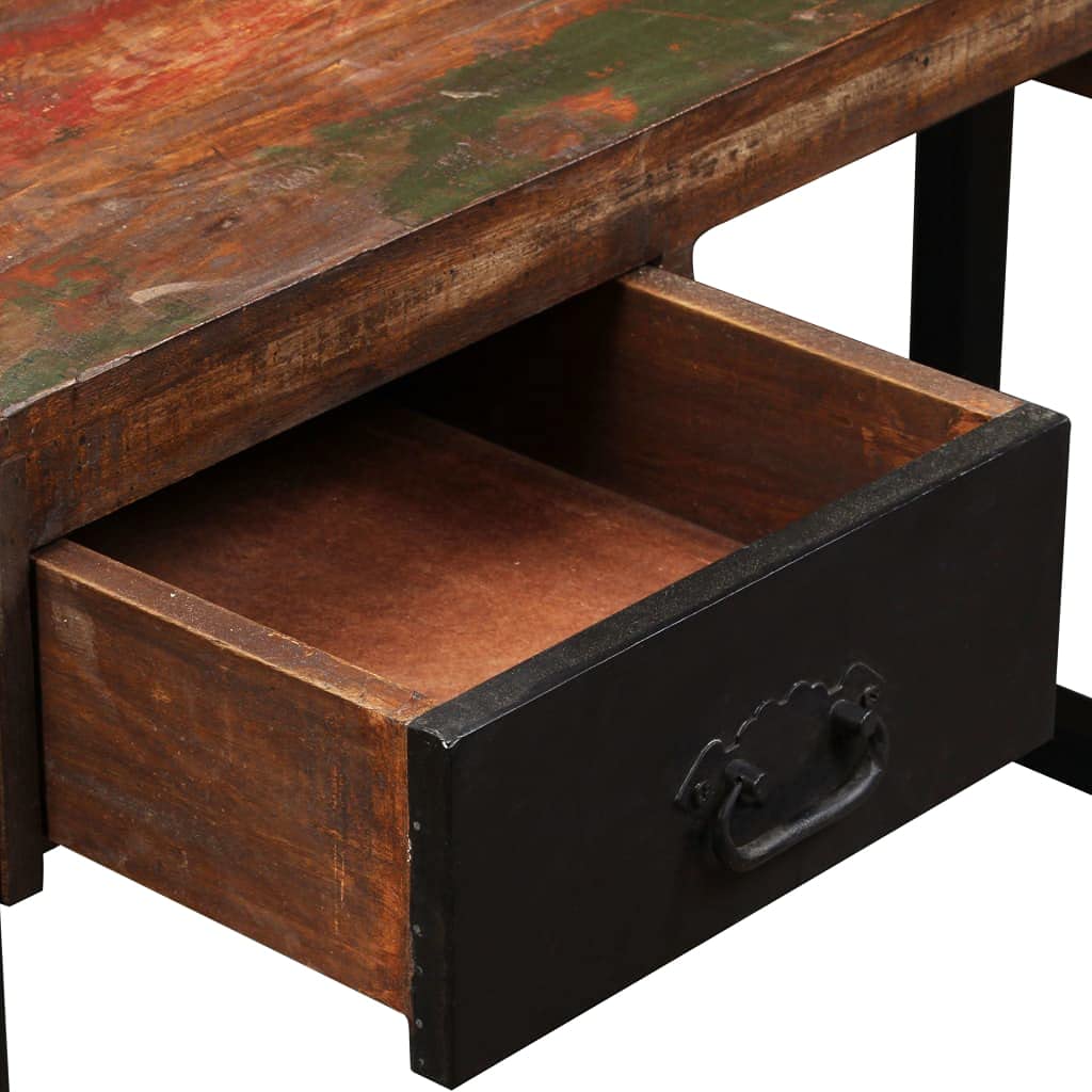 YUHI-HQYD Desk with 2 Drawers,Laptop Table,Writing Desk with Drawers,Home Office Desks,Secretary Desk,Perect for Office or Home Study,Easy to Assemble, Solid Reclaimed Wood 47.2"x19.7"x29.9"