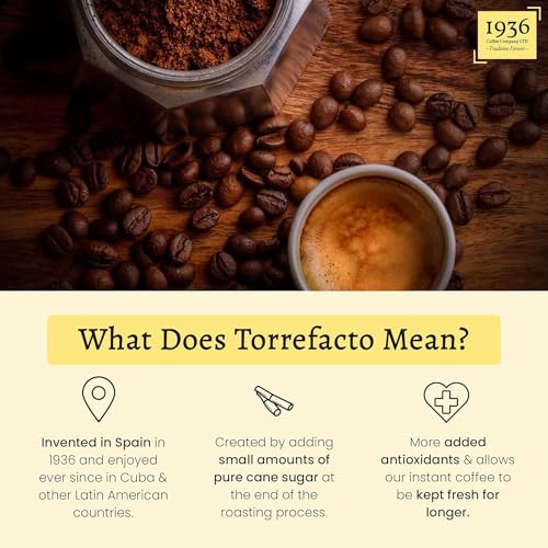 1936 Instant Coffee Vanilla 8 OZ- Smooth Taste - 100% Pure Arabica Coffee - Light Instant Coffee -Medium Roast - Glazed with Cane Sugar- Gluten Free- Kosher Certified -Non GMO