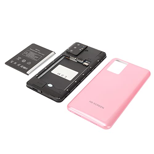 LEYT 5 Inch Pink Smartphone Micro USB 5MP Front 8MP Rear 2.4G 5G 2GB RAM 16GB ROM Mobile Phone Pink 100-240V Face Recognition for Work (US Plug)