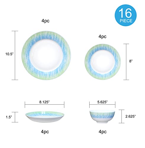 Dinnerware Set, Fine Bone China, 16 Pieces, Plates and Bowls set, Service for 4, Chelsea, Microwave Safe, Dish set, Essential Home, Everyday Living, Kitchen Dishes, Dinner set, Giftware
