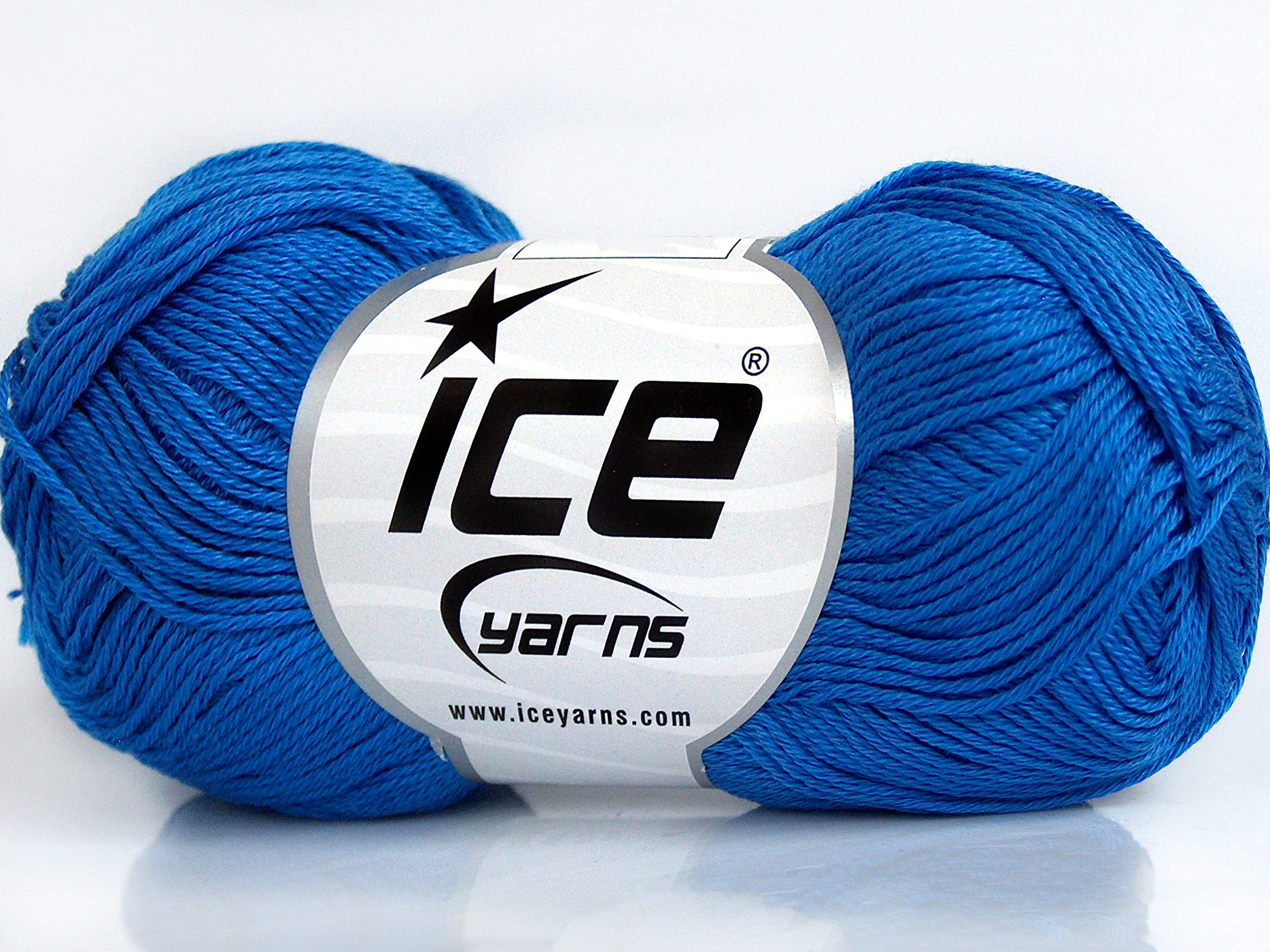 Lot of 6 Skeins Ice Yarns Cecilia Cotton (100% Mercerised Cotton) Yarn Blue