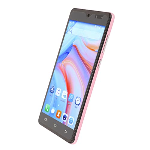 LEYT 5 Inch Pink Smartphone Micro USB 5MP Front 8MP Rear 2.4G 5G 2GB RAM 16GB ROM Mobile Phone Pink 100-240V Face Recognition for Work (US Plug)