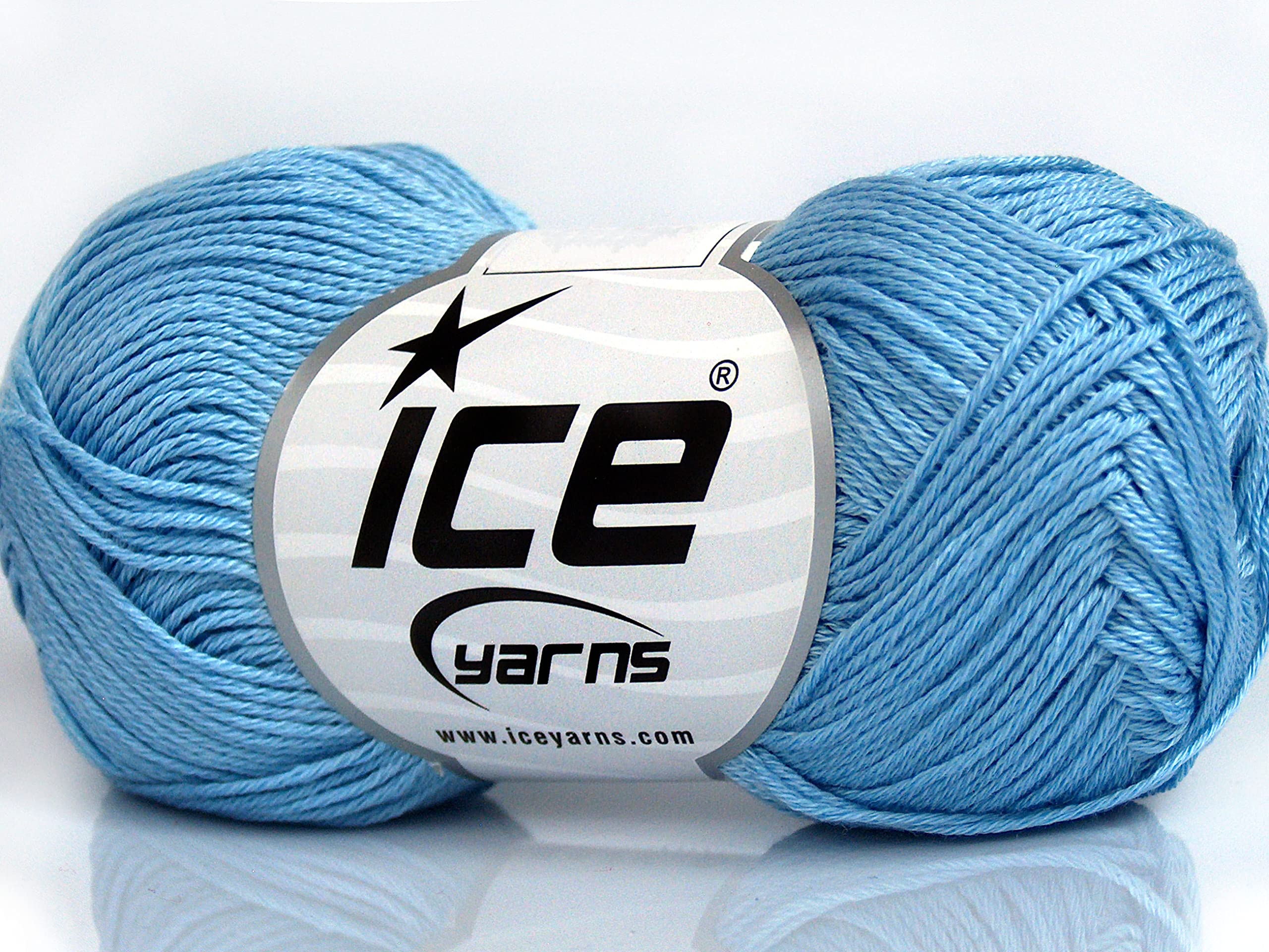 Lot of 6 Skeins Ice Yarns Cecilia Cotton (100% Mercerised Cotton) Yarn Baby Blue