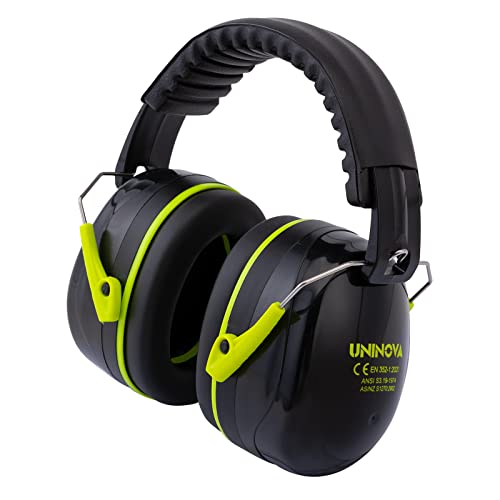 UNINOVA Hearing Protection Earmuffs, Noise Reduction Safety Ear Muffs, NRR 26dB Ear Protection Headphones for Shooting Gun Range Lawn Mowing Construction Woodworking Adults Men Women,Green