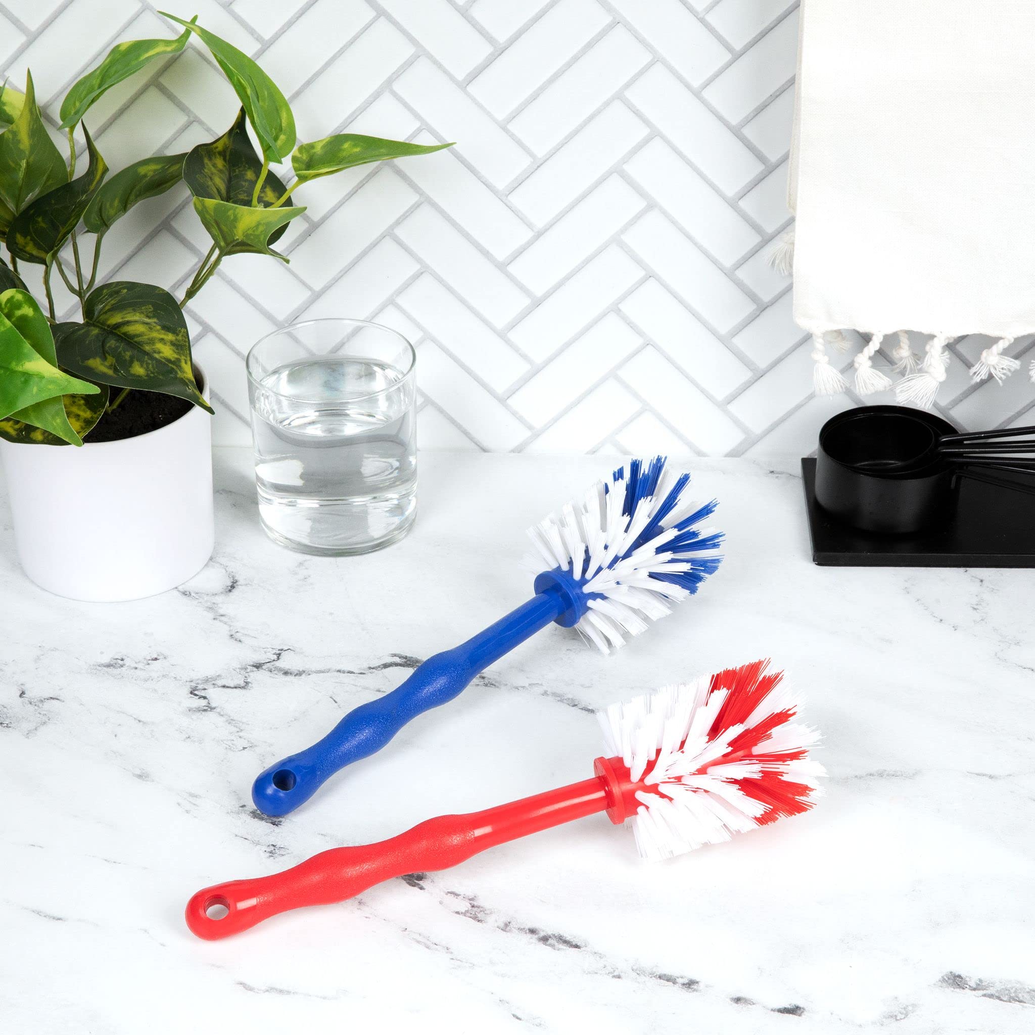 2 Pack - Bottle Brush/Cup Brush - Compatible with Yeti Tumblers, Hydro Flask Tumblers, Gatorade Water Bottles, Stanley Tumblers, RTIC Tumblers - Strong Bristles and Long Study Handle