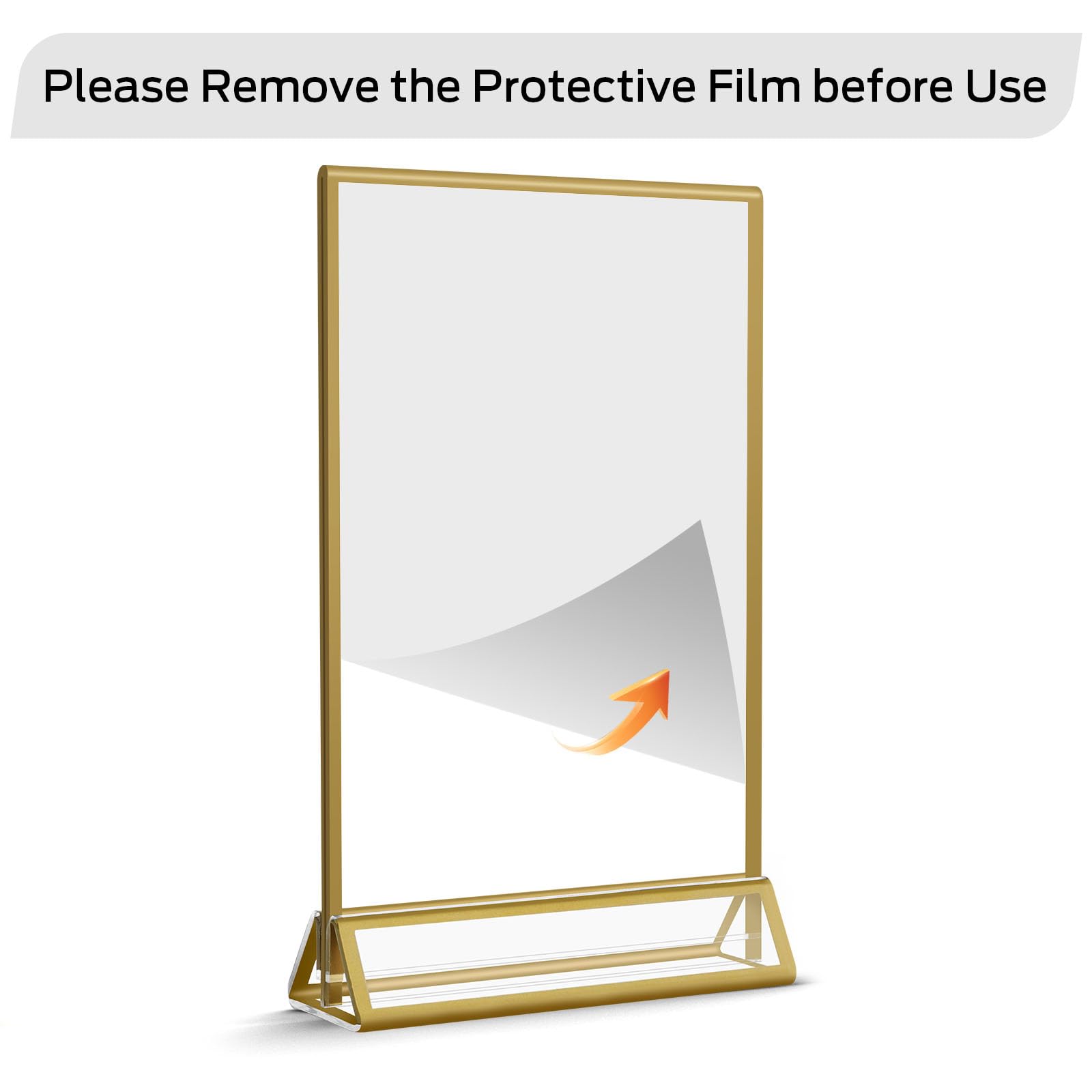 Smarpau Acrylic Signs 8 Pack Gold 5x7 Double Sided Vertical Photo Display Table Number Menu Holders