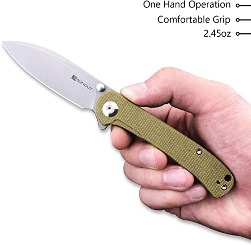 SENCUT Scepter Flipper Pocket Knife, Lightweight Liner Lock Cuibourtia Wood Hanle Folding Knives With Reversible Pocket Clip For EDC Outdoor Indoor SA03H (Cuibourtia Woo)