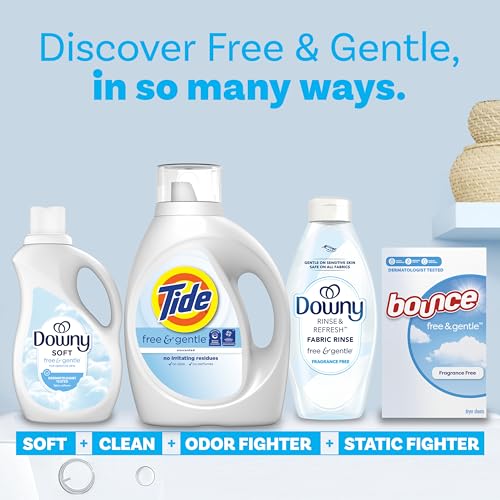 Tide Free & Gentle Liquid Laundry Detergent, 100 Loads, 132 fl oz, Tide Laundry Detergent, Clean Laundry Detergent
