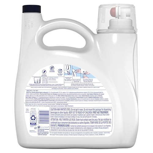 Tide Free & Gentle Liquid Laundry Detergent, 100 Loads, 132 fl oz, Tide Laundry Detergent, Clean Laundry Detergent