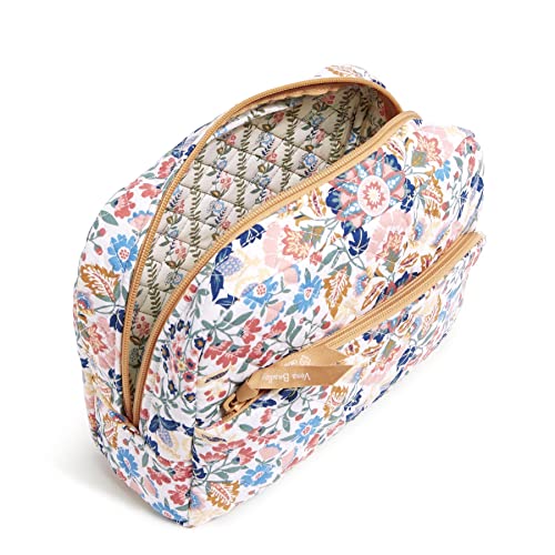 Vera Bradley Women's Cotton Large Cosmetic Makeup Organizer Bag, Enchanted Mandala - Recycled Cotton, One Size