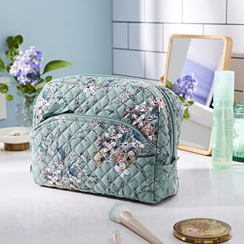 Vera Bradley Women's Cotton Large Cosmetic Makeup Organizer Bag, Enchanted Mandala - Recycled Cotton, One Size
