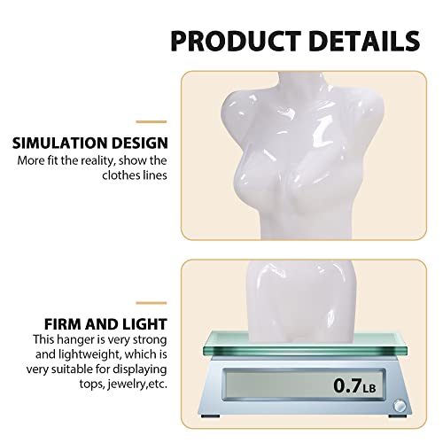 4-Packs Female Mannequin Body Set, 27 inches Height Hanging Mannequin Torso with Hook Plastic Half Dress Form for Clothing, Accessories, Shirt Display (White)