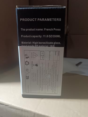 PARACITY French Press Coffee/Tea Maker, Camping Mini Coffee/Tea Press of 304 Stainless Steel Filter and Heat Resistant Glass, Cold Brew Coffee Maker 11.8OZ for Travel& Home Gift(White)