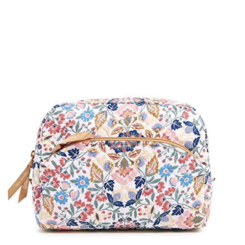 Vera Bradley Women's Cotton Large Cosmetic Makeup Organizer Bag, Enchanted Mandala - Recycled Cotton, One Size
