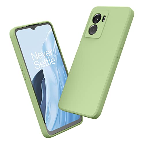 Foluu Silicone Case for OnePlus Nord N300, Liquid Gel Rubber Bumper Case with Soft Microfiber Lining Cushion Slim Hard Shell Shockproof Protective Cover for OnePlus Nord N300 5G 2022 (Green)