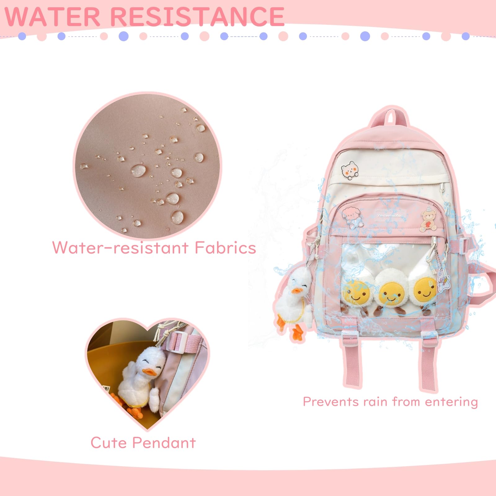Girls Backpack Kawaii Girls School Bag Cute Kids Backpack for Elementary Student Casual Day pack for Teen