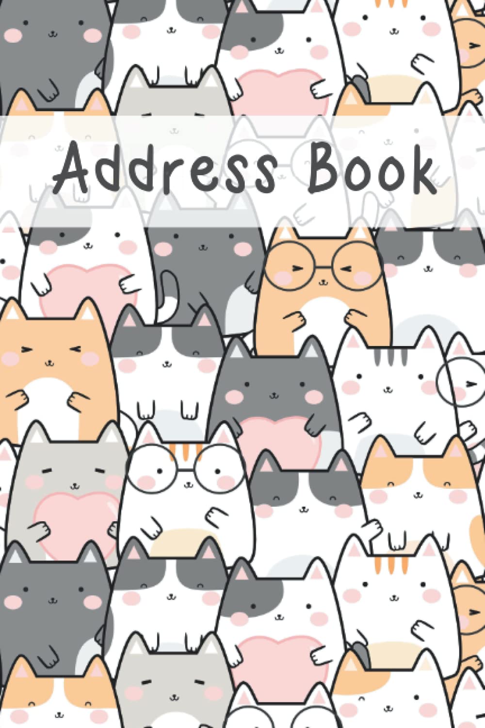 Address Book: Kids Alphabetical Address Book with Birthday, Social Media, Phone, and Emails. Cute Cate Theme
