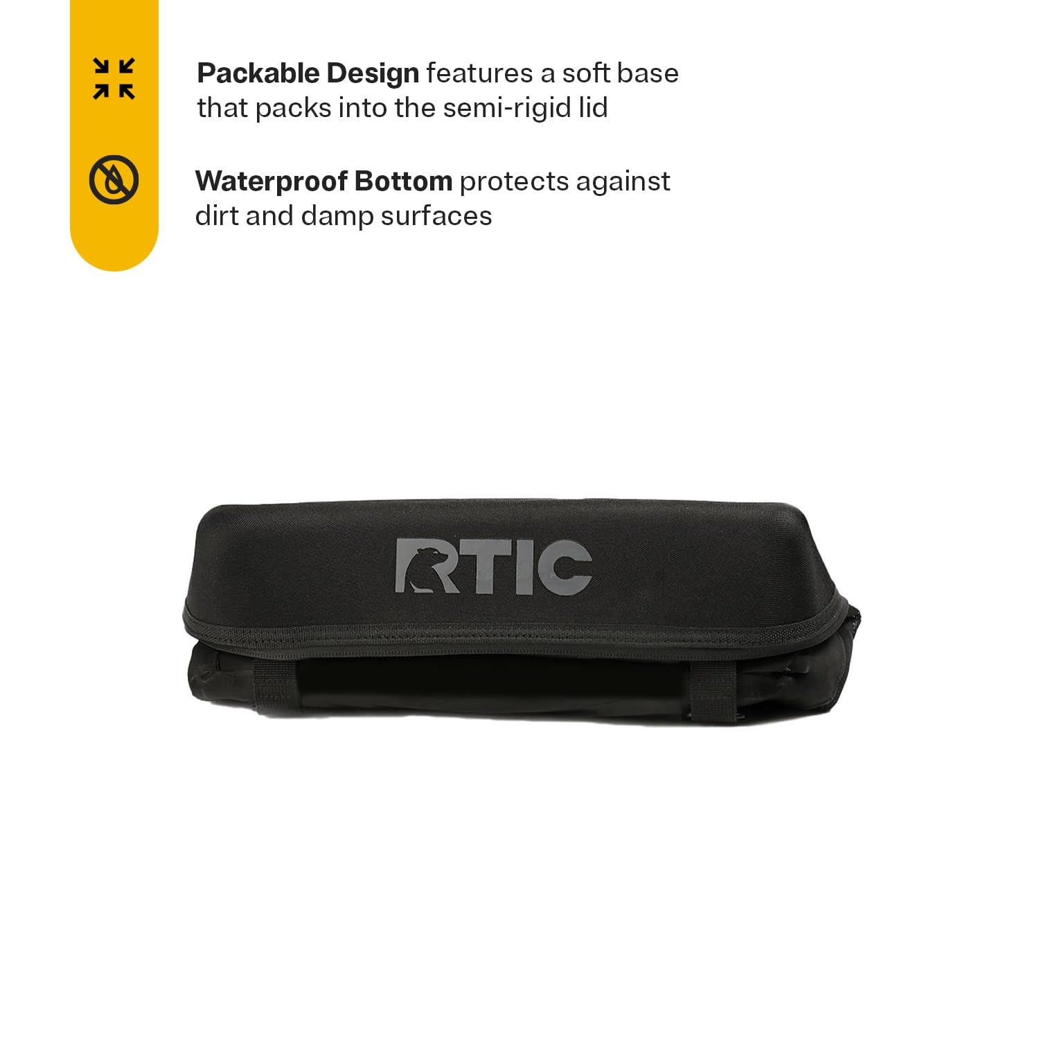 RTIC 15 Can Everyday Cooler, Soft Sided Portable Insulated Cooling for Lunch, Beach, Drink, Beverage, Travel, Camping, Picnic, for Men and Women, Black