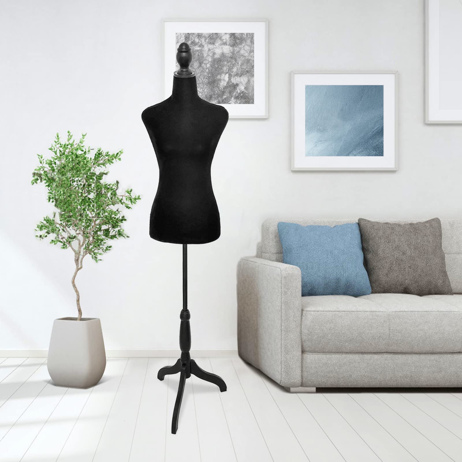 Maniqui Sewing Dress Forms with Stand Manicanequin Body for Clothes Display Adjustable 58-67 Inch Female