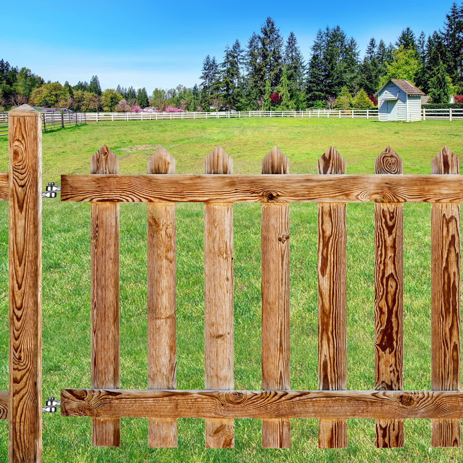 Insaga Gate Hinges, 304 Stainless Steel Wood Gate Hinge, M12 Hook and Eye Hinges, Partial Thread Gate Bolt Hook, Gate Hardware for Wooden Gates Fences, 1Pair