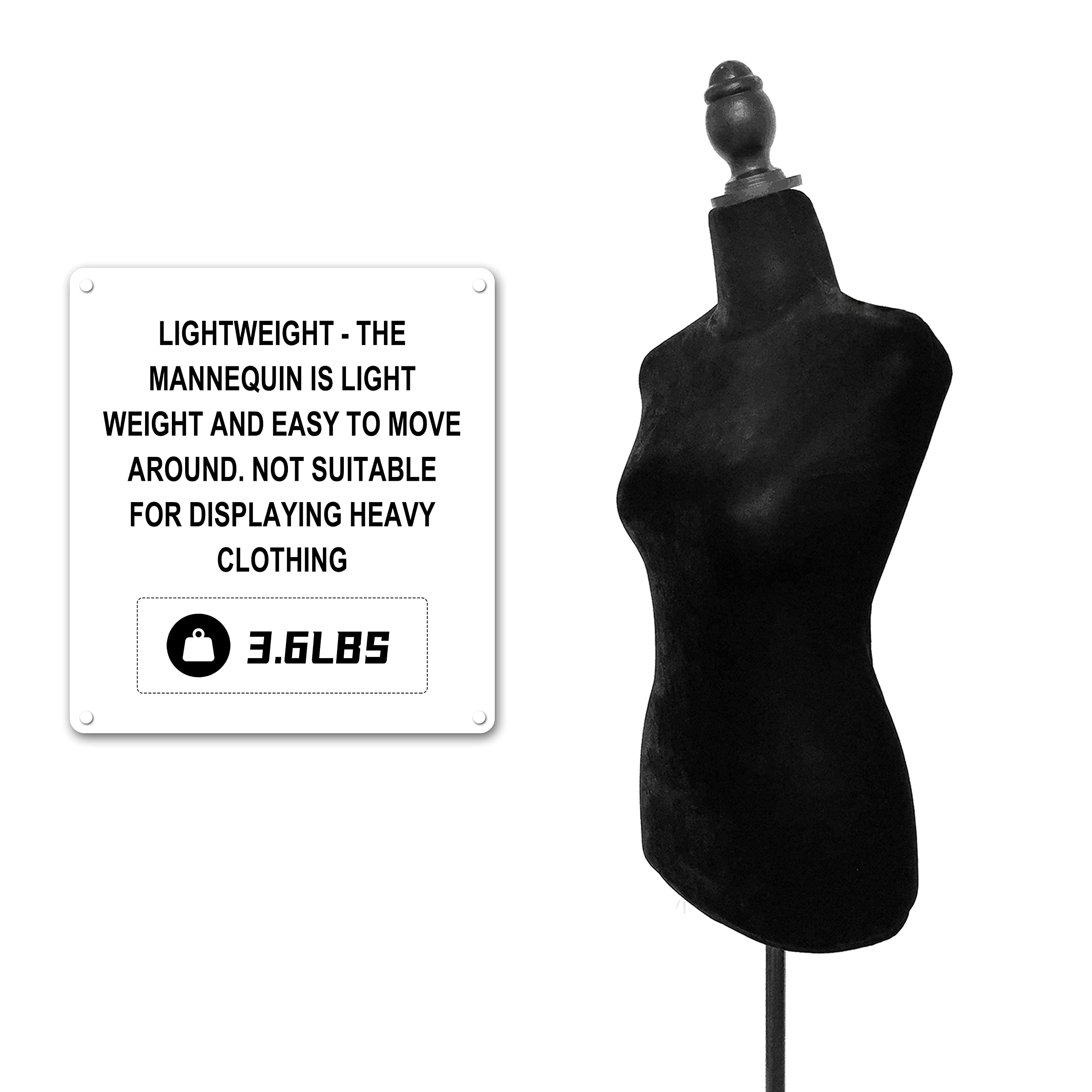 Maniqui Sewing Dress Forms with Stand Manicanequin Body for Clothes Display Adjustable 58-67 Inch Female
