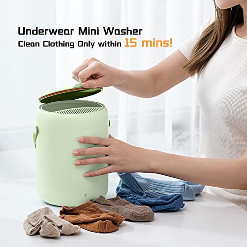 MEHIDFY Portable Washing Machine, 3L Ozone & Blue Light Deep Clean Portable Washer, Smart Timer Control Countertop Washing Machine, Mini Washing Machine for Underwear, Socks, Baby Clothes (Green)