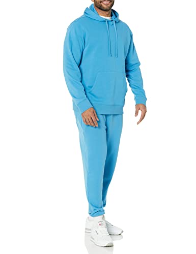 Amazon Essentials Men's Lightweight Long-Sleeve French Terry Hoodie, Turquoise Blue, Medium