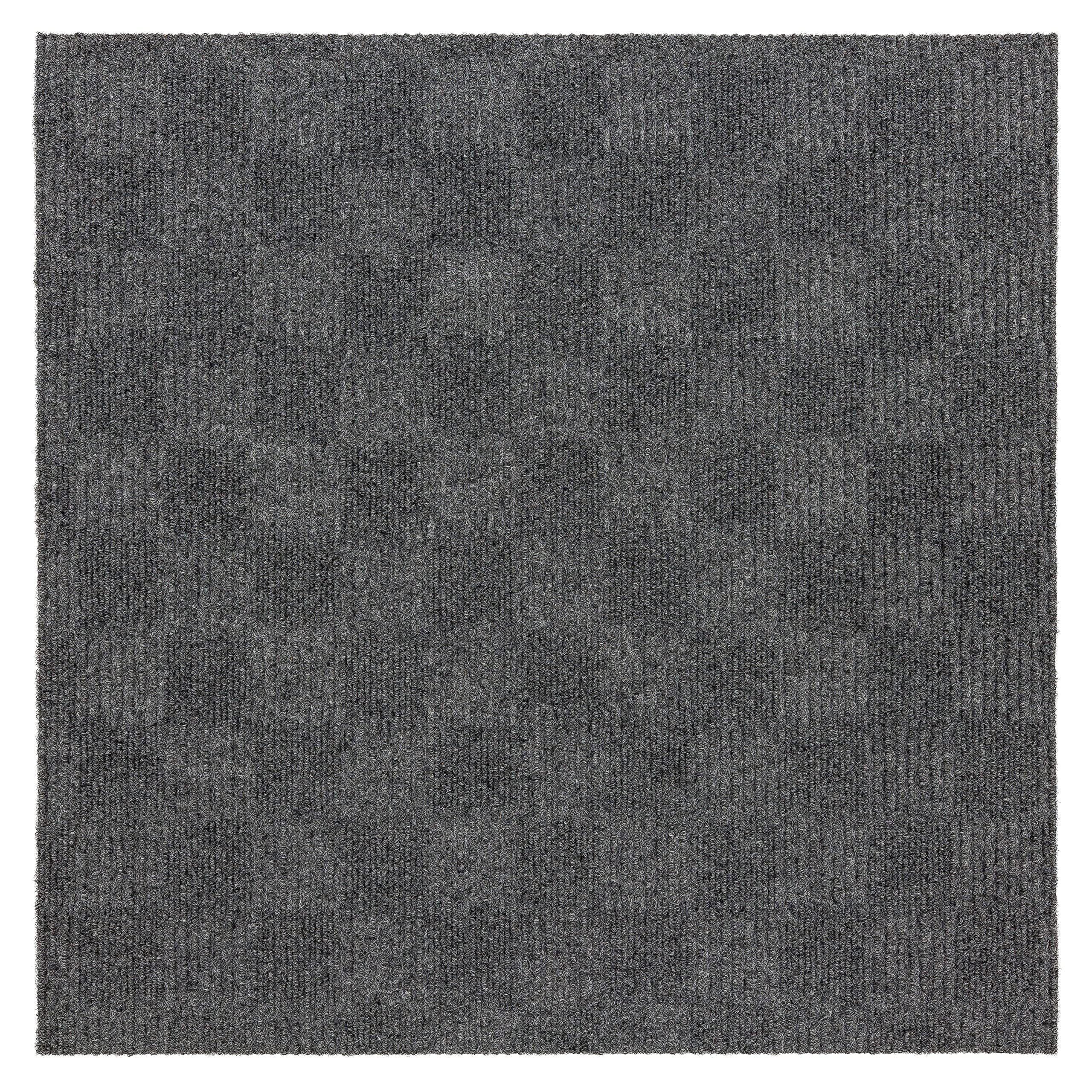 Mohawk Home 24" x 24" Indoor/Outdoor 0.25" Pile Height, Peel and Stick Carpet Tile, Grey Polyester, (Pack of 15) (60 sqft/Box)